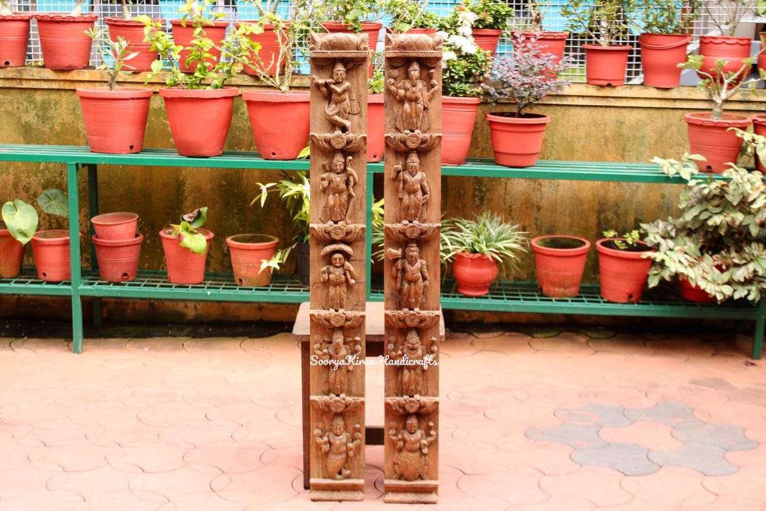 Dashavatara Statue Hindu God Vishnu Ten Avatar Carving Wall Panel ...