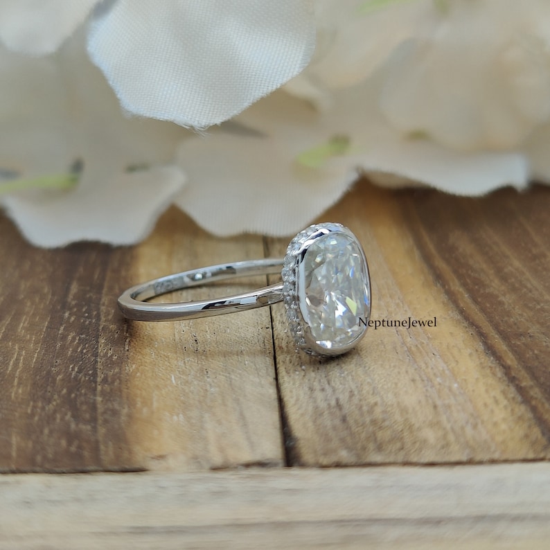 2.50 CT Elongated Cushion Crushed Ice Cut Engagement Ring / - Etsy