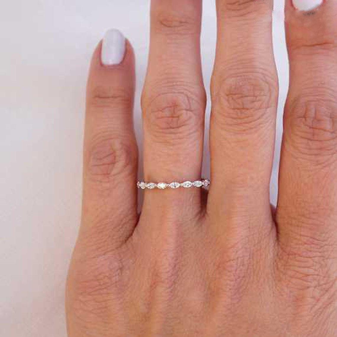 Marquise Eternity Band/ Eternity Ring/ Marquise Diamond Ring/ - Etsy