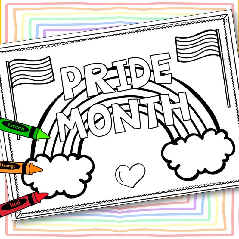 Pride Month Colouring Sheets - Etsy