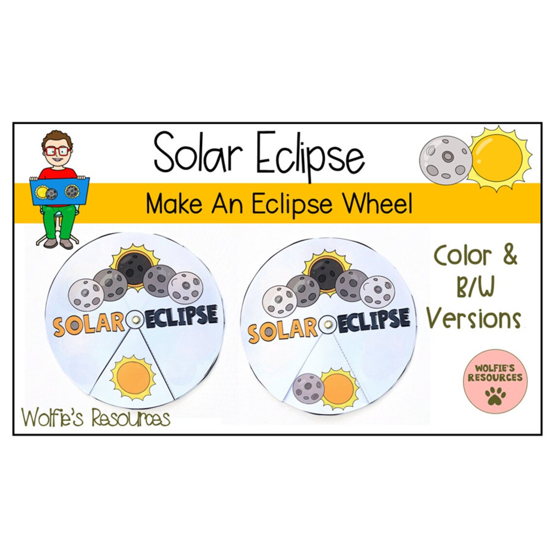 Solar Eclipse Activities Crafts and Power Point for Kindergarten & 1st ...