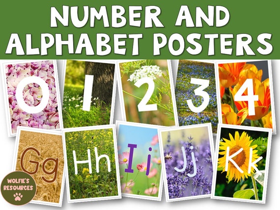 Nature Number 0-20 and Alphabet Posters - Etsy