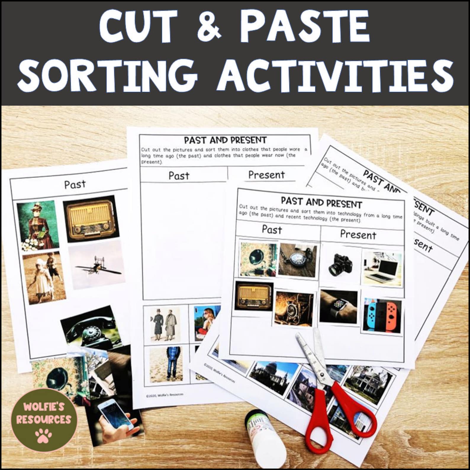 Then and Now, Past and Present Sorting Activities and Printables for Kindergarten and Homeschool ...