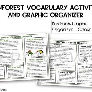 Rainforest Vocabulary Activities - Etsy