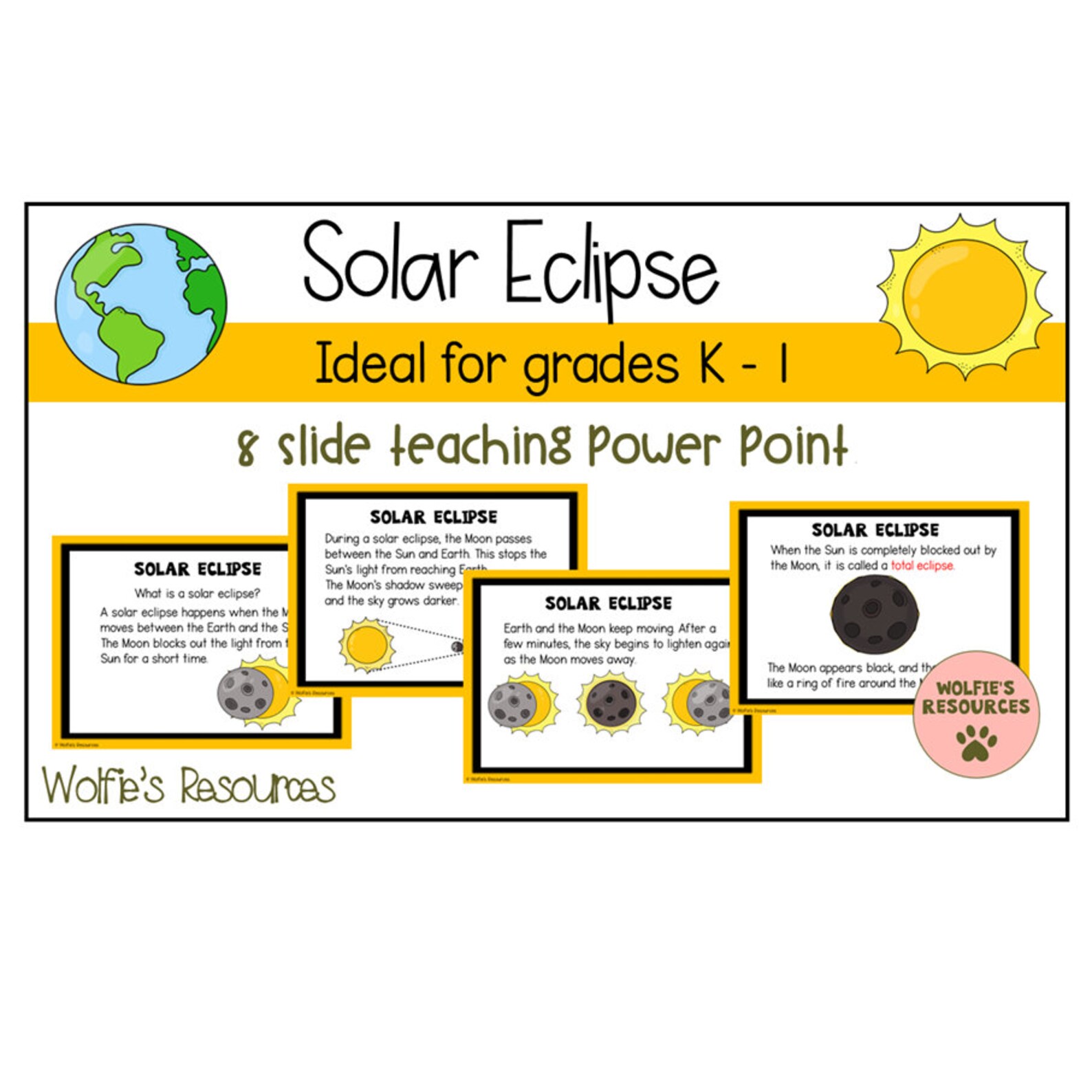 Solar Eclipse Activities Crafts and Power Point for Kindergarten & 1st ...