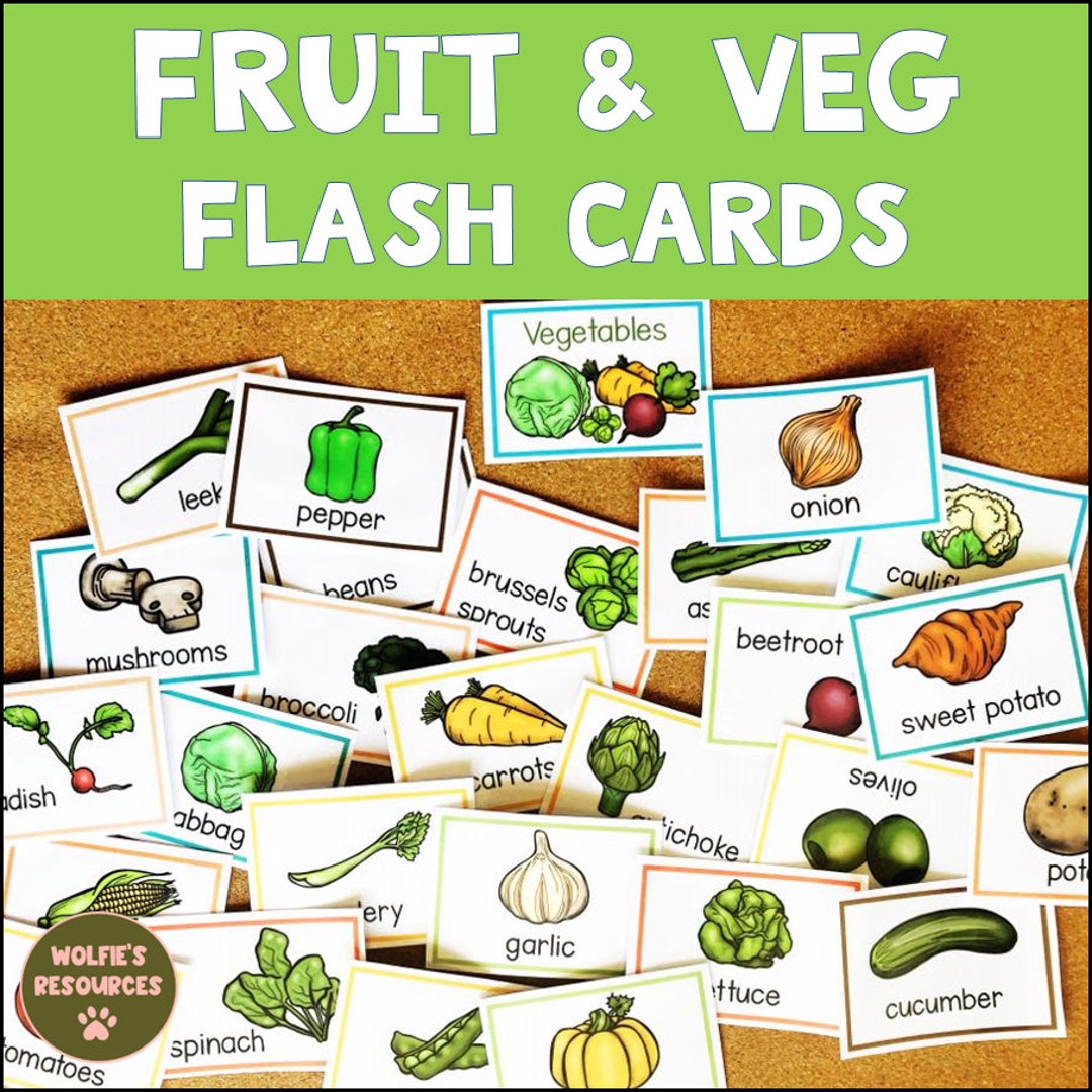 Fruit and Vegetables Flash Cards | EFL | ESL | ELL | Speech Therapy - Etsy