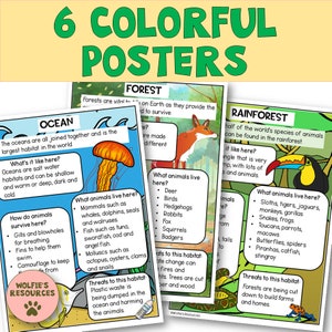 Animals and Habitats Activities, Printables, Worksheets, Posters ...