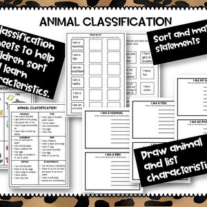 Animal Classification Activities - Etsy