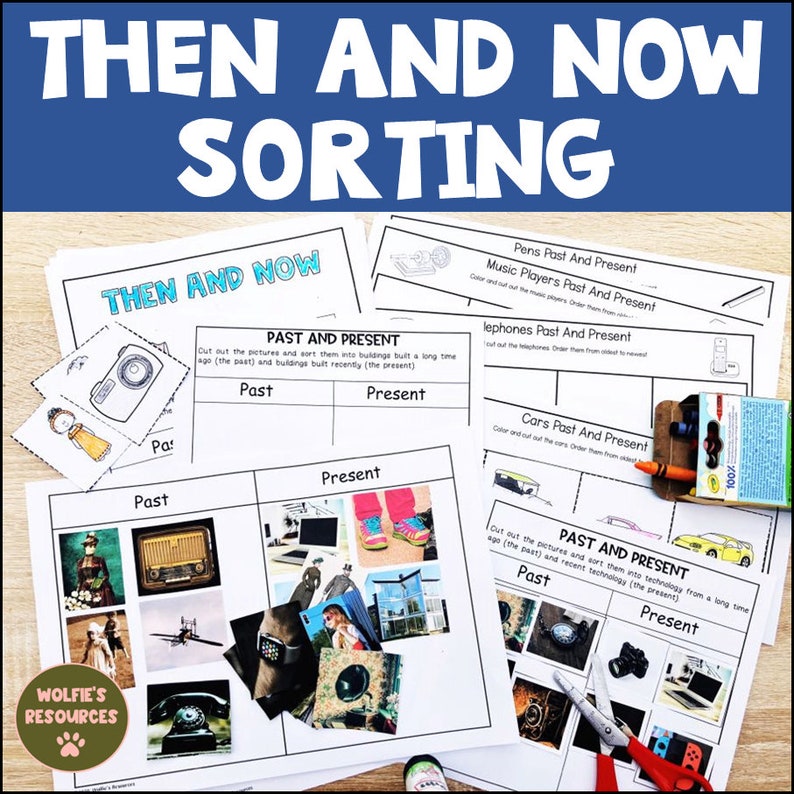 Then and Now Past and Present Sorting Activities - Etsy