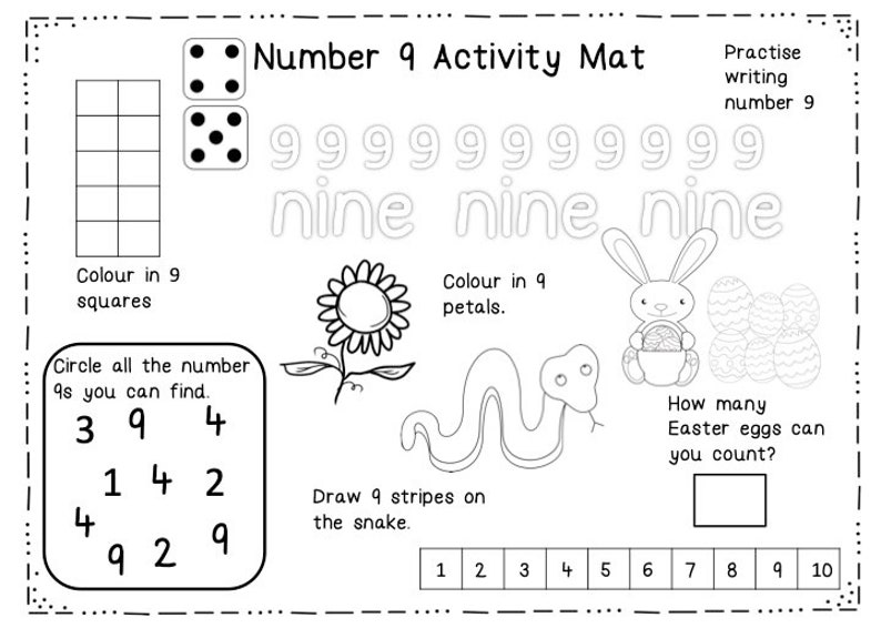 Numbers 1-10 Activity Mats - Etsy