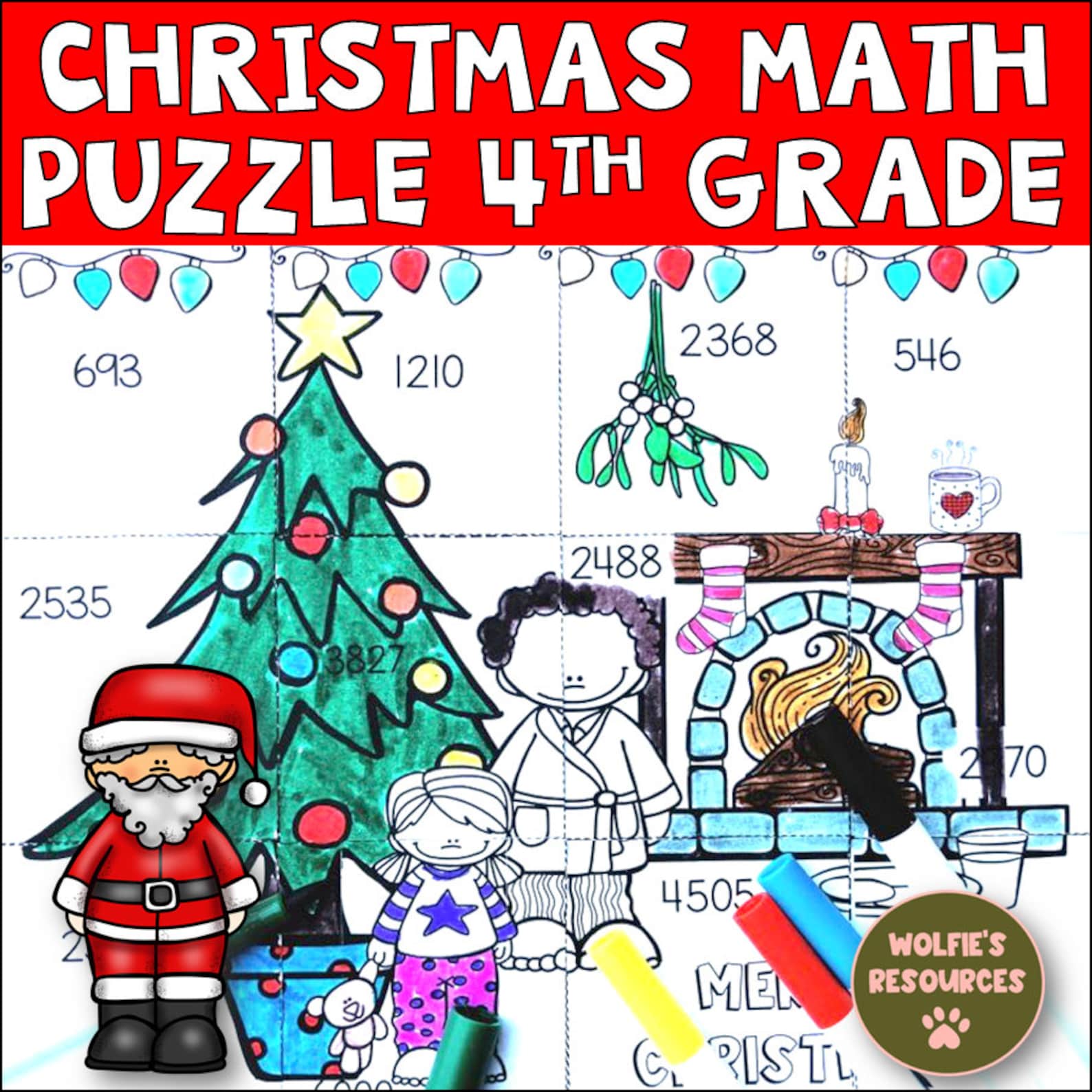 Christmas Math Multiplication Coloring Puzzle 4th Grade. No Prep. - Etsy