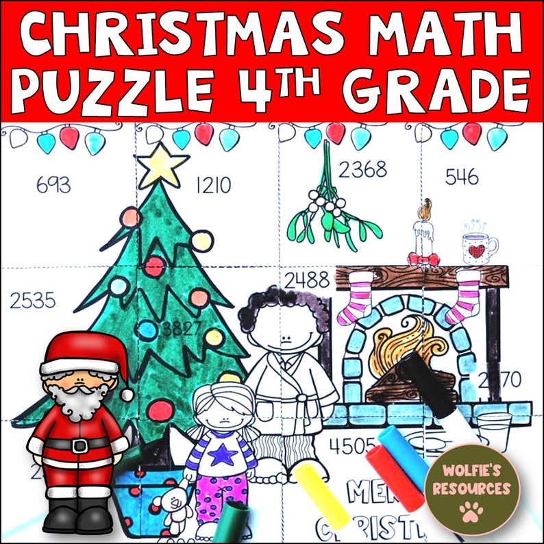 Christmas Math Multiplication Coloring Puzzle 4th Grade. No Prep. - Etsy
