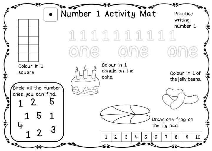 Numbers 1-10 Activity Mats - Etsy