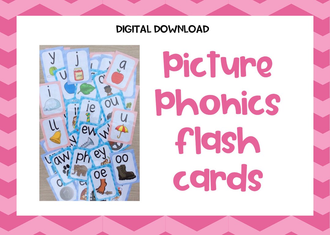Phonics Picture Flash Cards - Etsy