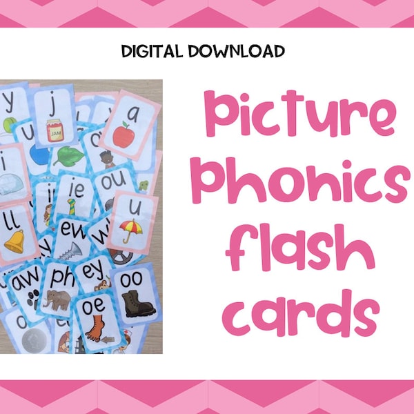 Phonics Picture Flash Cards - Etsy