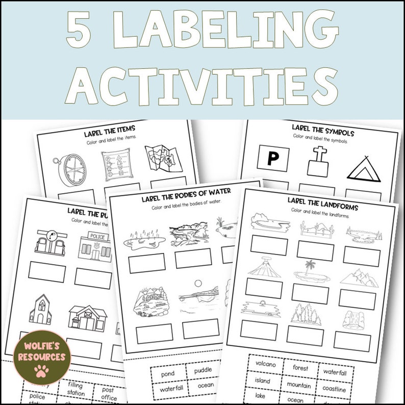 50 Geography Worksheets for Kindergarten and Homeschool - Etsy