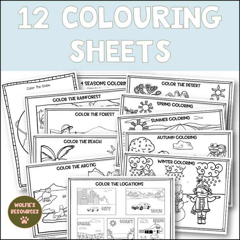 50 Geography Worksheets for Kindergarten and Homeschool - Etsy