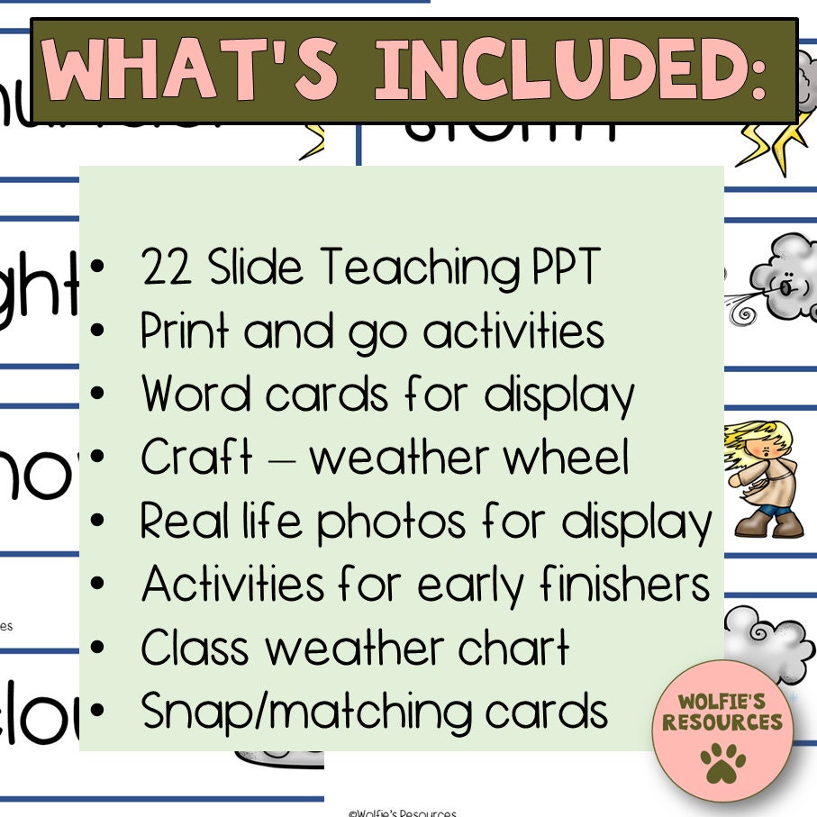 Kindergarten Weather and Climate - Etsy