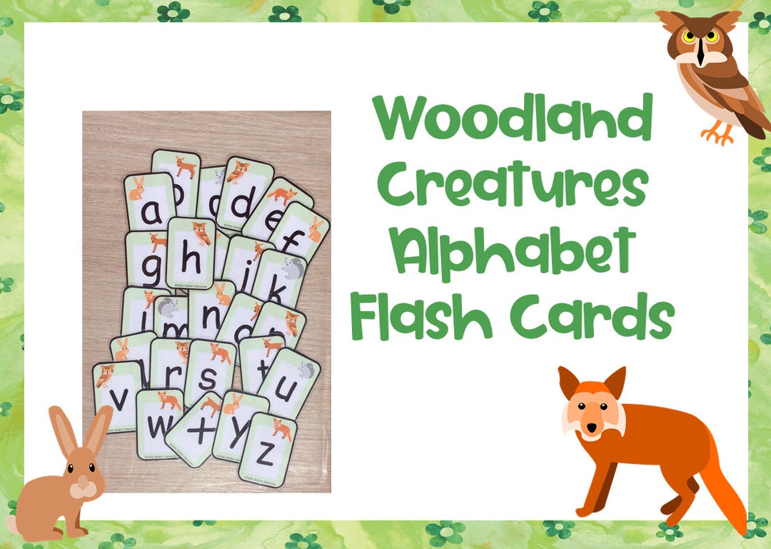Alphabet Flashcards Woodland Creatures Theme - Etsy
