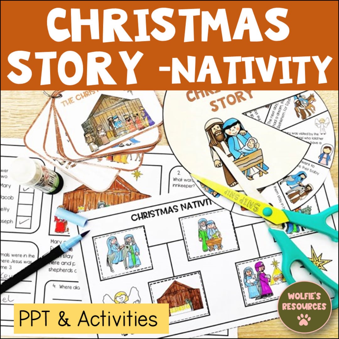 Christmas Nativity Story Activities: Kindergarten, First Grade (digital ...