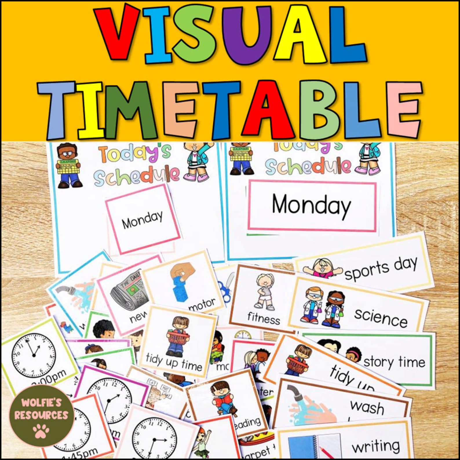 Daily Schedule Visual Timetable | Homeschool - Etsy