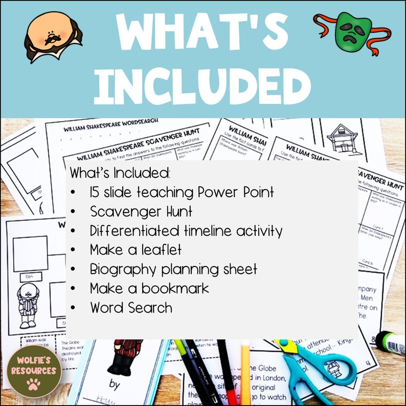 William Shakespeare Activities and Power Point - Etsy