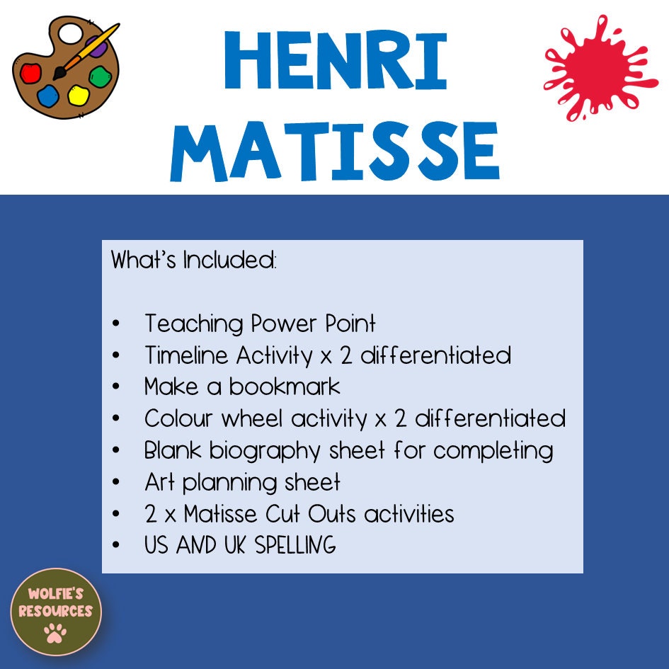 Henri Matisse Activities - Etsy