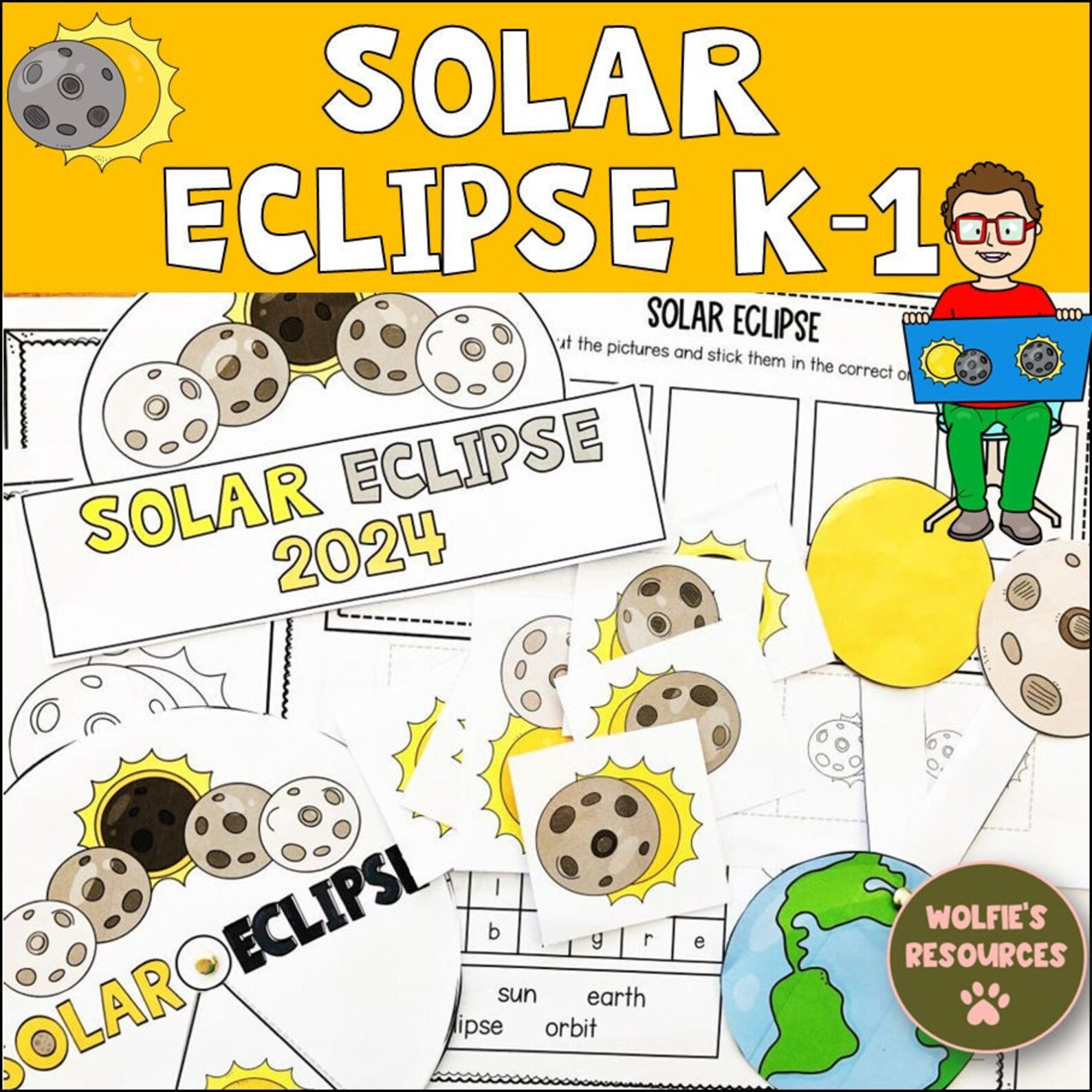 Solar Eclipse Activities Crafts and Power Point for Kindergarten & 1st ...