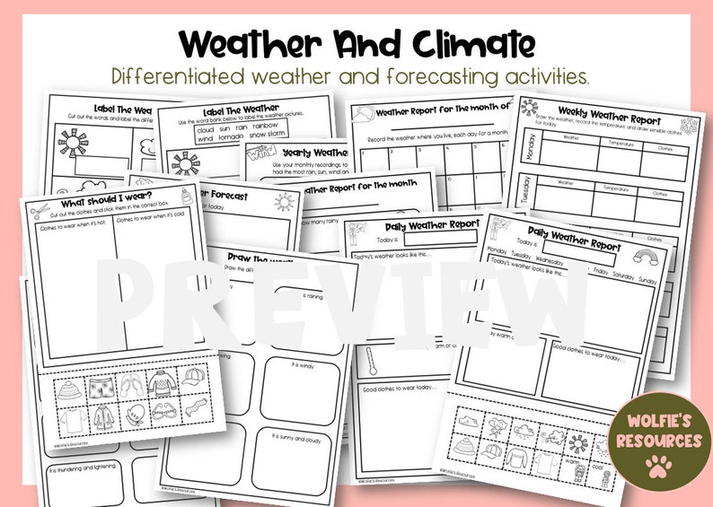 Kindergarten Weather and Climate | Etsy