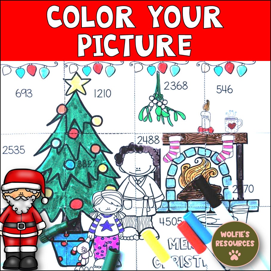 Christmas Math Multiplication Coloring Puzzle 4th Grade. No Prep. - Etsy