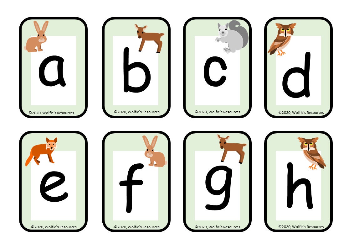 Alphabet Flashcards Woodland Creatures Theme - Etsy