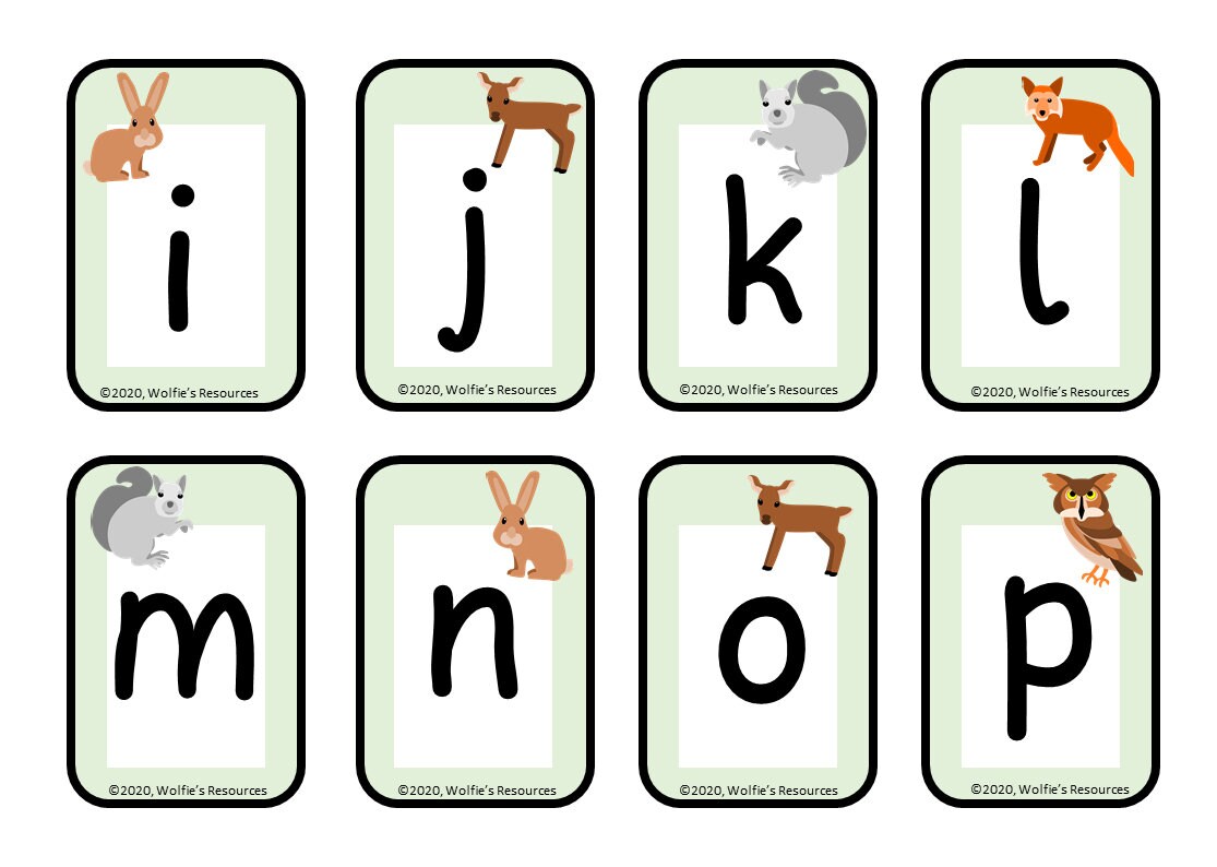 Alphabet Flashcards Woodland Creatures Theme - Etsy