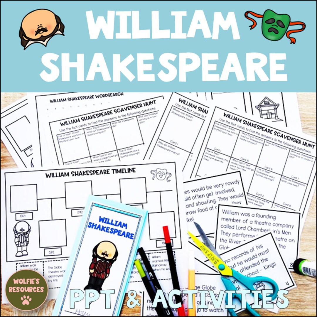 William Shakespeare Activities and Power Point - Etsy