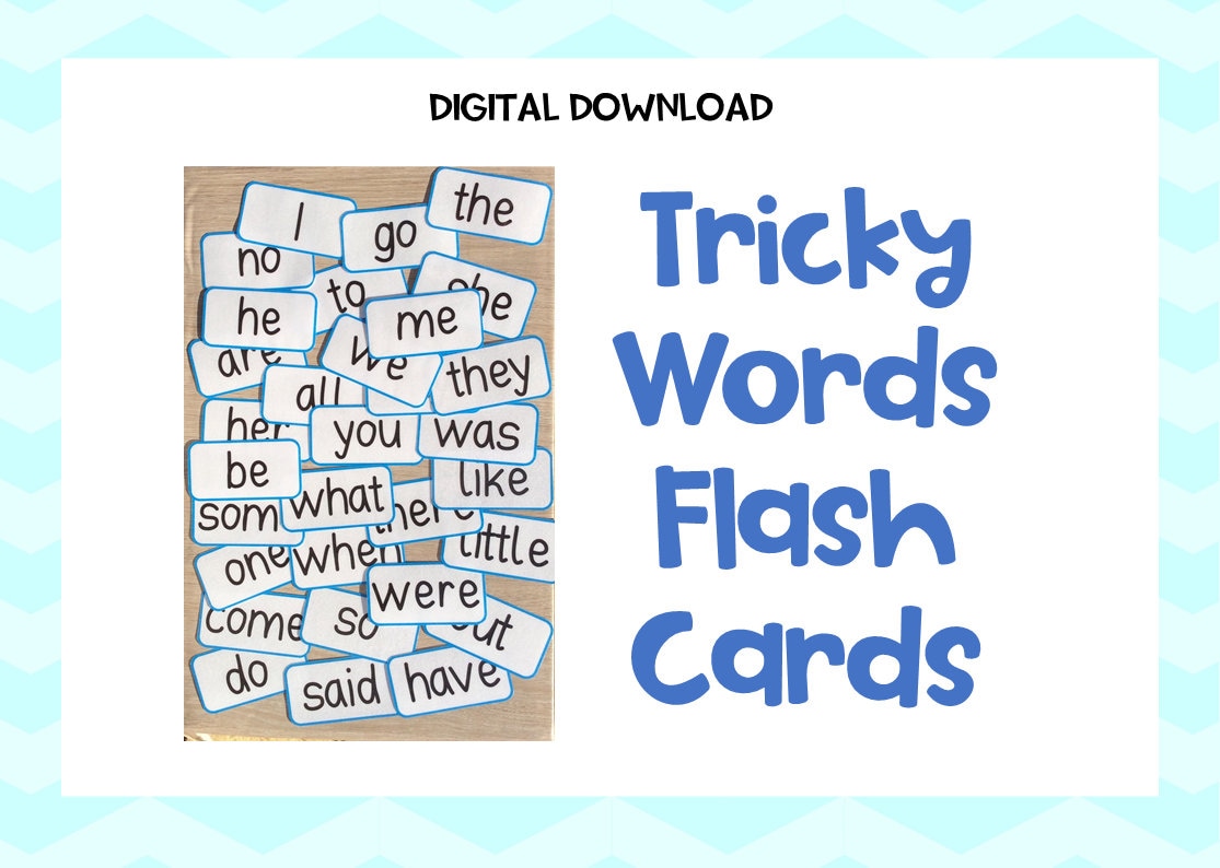 Tricky Words Flash Cards - Etsy