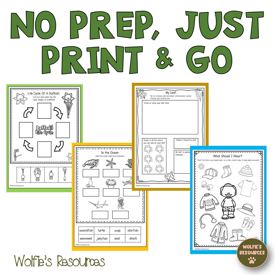 50 Four Seasons of the Year Worksheets, Spring, Summer, Fall, Winter ...