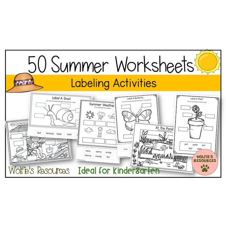 50 Summer Worksheets for Kindergarten - Activities - Coloring - End of ...