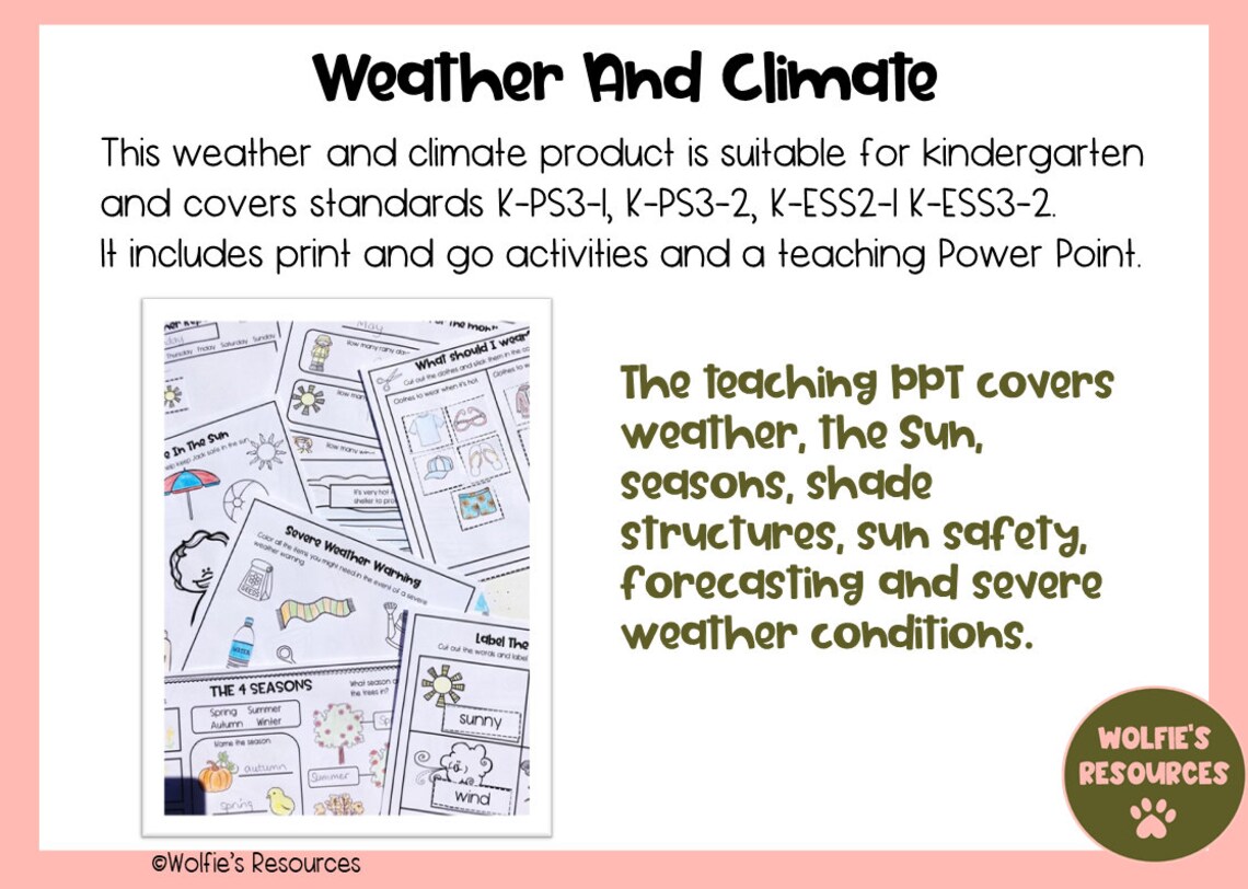 Kindergarten Weather and Climate | Etsy