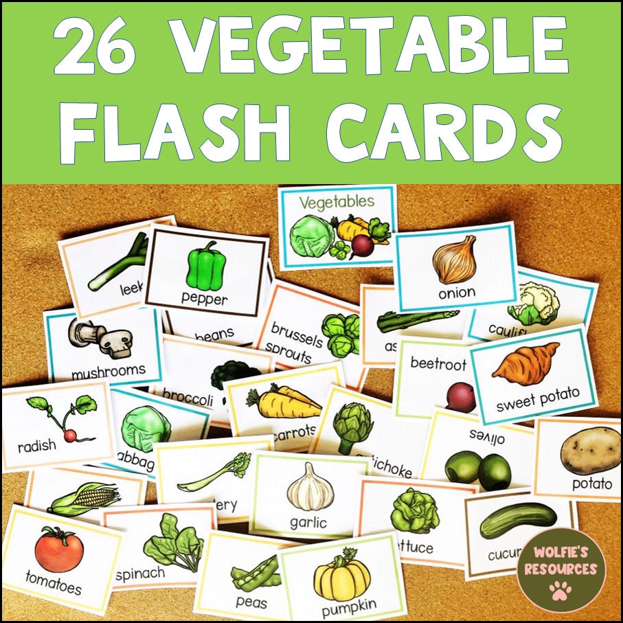 Fruit and Vegetables Flash Cards | EFL | ESL | ELL | Speech Therapy - Etsy