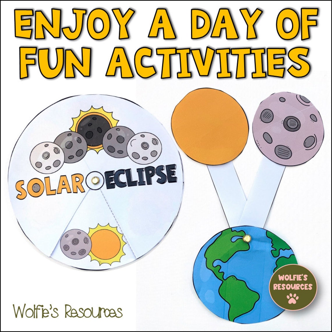 Solar Eclipse Activities Crafts and Power Point for Kindergarten & 1st ...