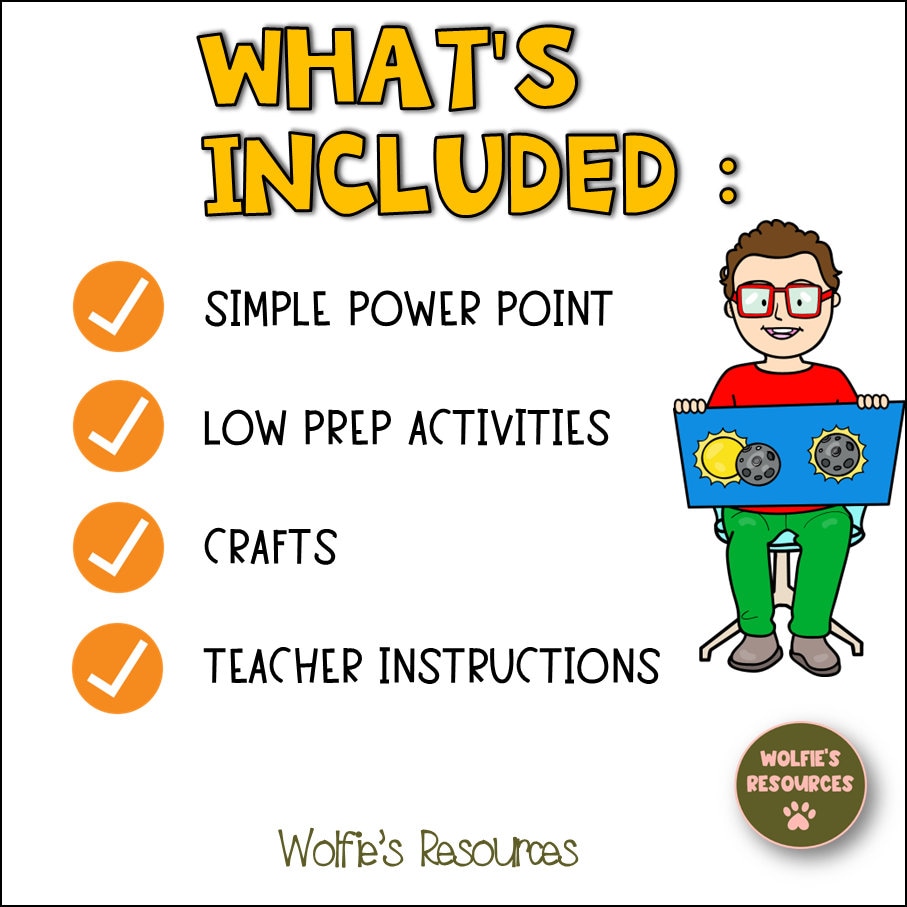 Solar Eclipse Activities Crafts and Power Point for Kindergarten & 1st ...
