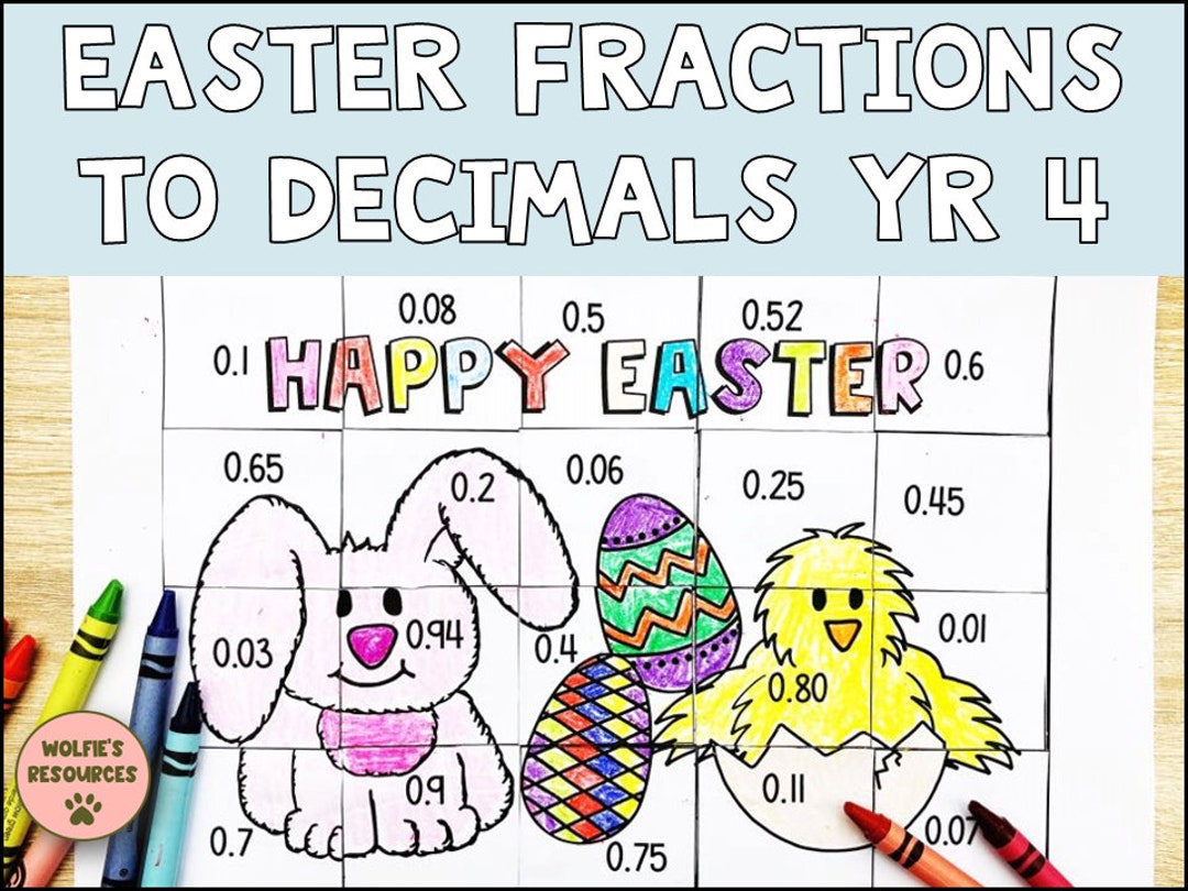 Easter Math Converting Fractions to A Decimal - Etsy