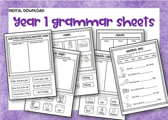 Grammar Printable Activities for Year 1 - Etsy