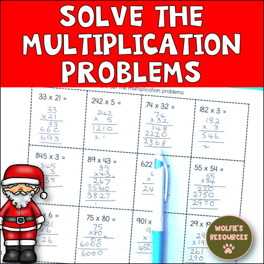 Christmas Math Multiplication Coloring Puzzle 4th Grade. No Prep. - Etsy