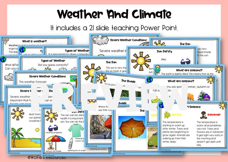 Kindergarten Weather and Climate | Etsy