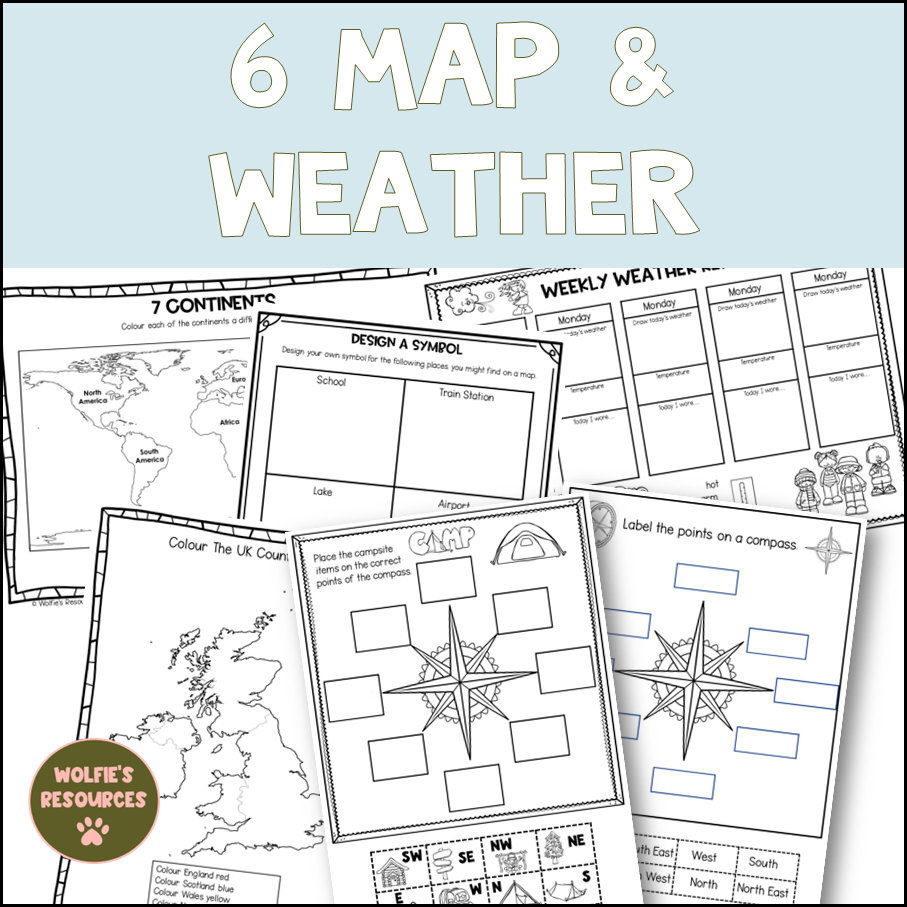 50 Geography Worksheets UK KS1 - Etsy