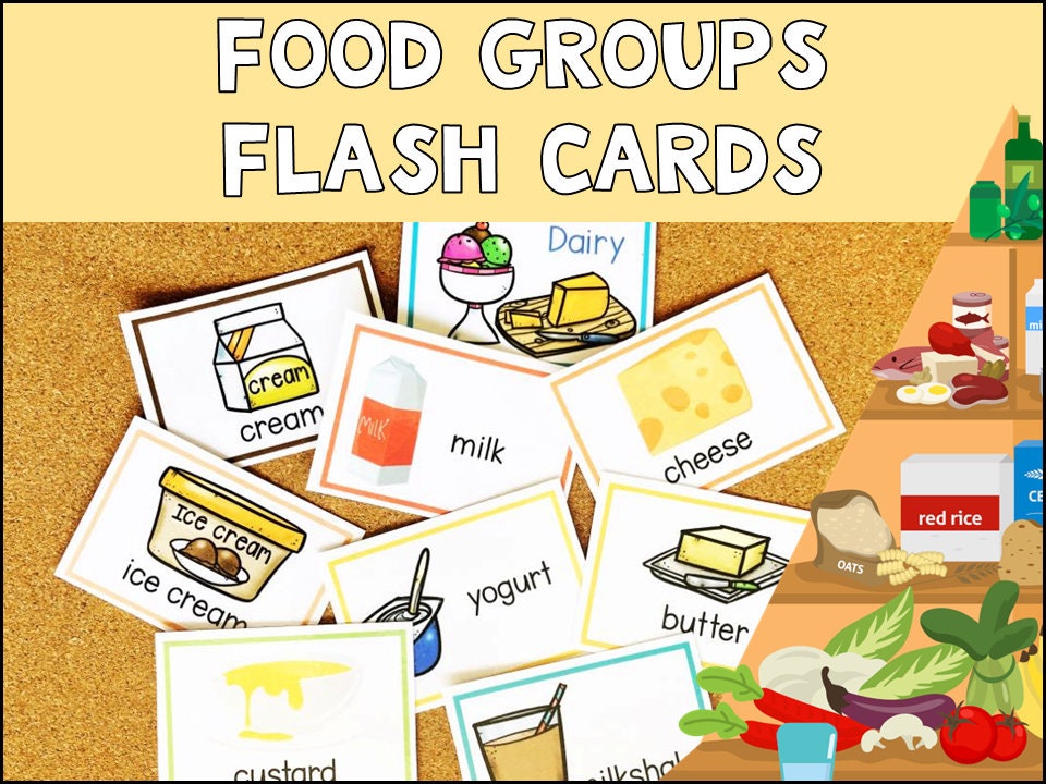 Food Flash Cards Food Groups Flash Cards Fruit and - Etsy