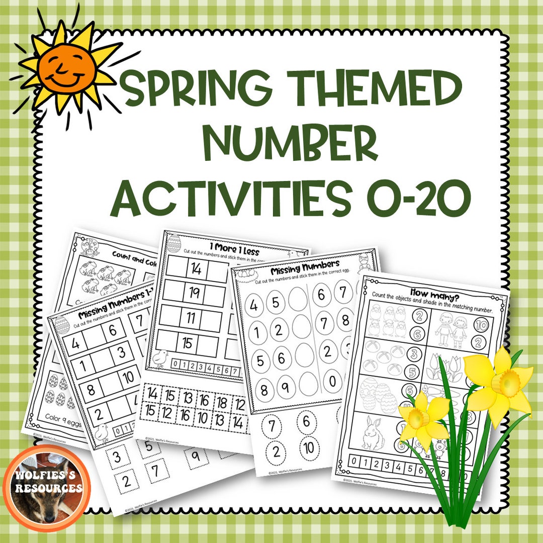 Spring Numbers 0-20 Activities and Printable Worksheets - Etsy