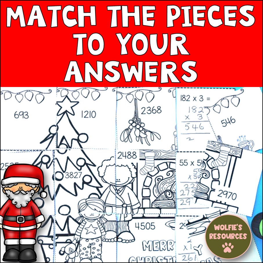 Christmas Math Multiplication Coloring Puzzle 4th Grade. No Prep. - Etsy