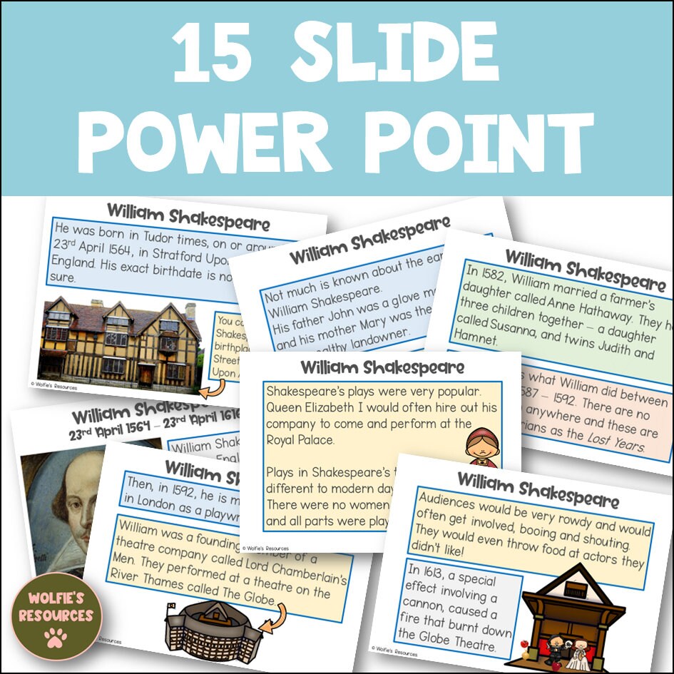 William Shakespeare Activities and Power Point - Etsy