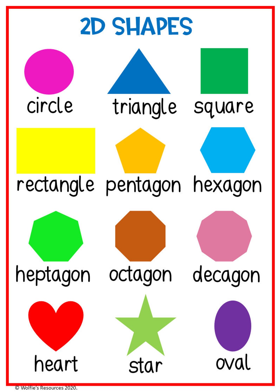 Colours and Shapes Posters and Flashcards - Etsy Canada